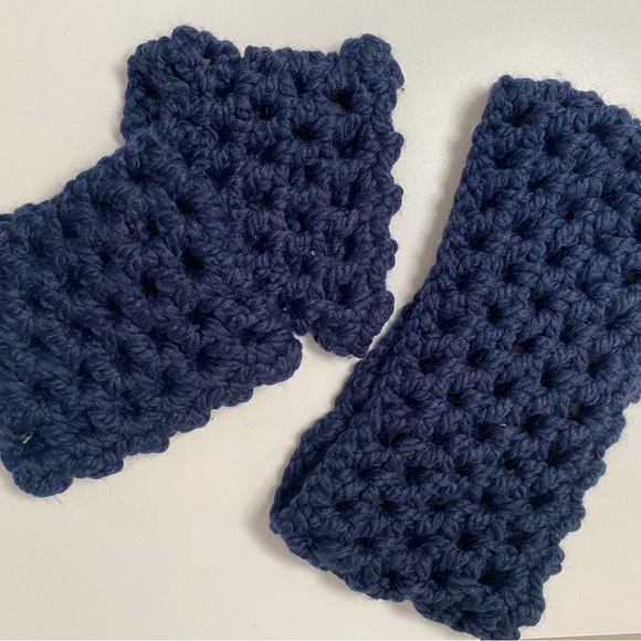 Accessories | Crochet Navy Boot Cuffs And Neck Warmer | Poshmark